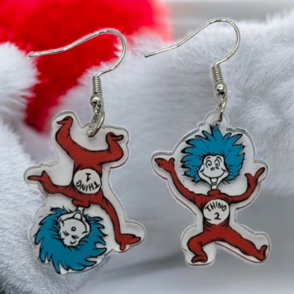 Dr. Seuss | Jewelry | Dr Seuss Thing Thing 2 Red Blue Hair Cat In The ...
